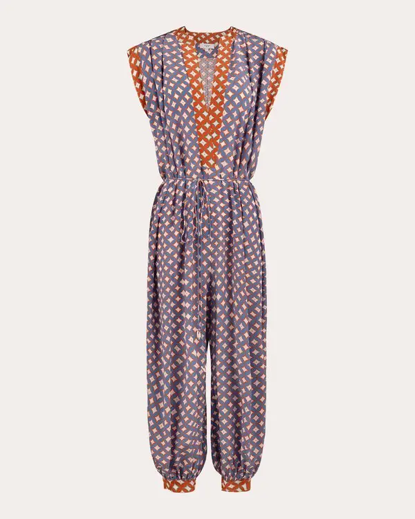 KARMA ON THE ROCKS Jiyu Psyche Silk Harem Jumpsuit - Purple