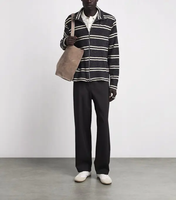 FRAME Wool-blend Pleated Trousers - Brown