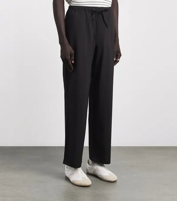 FRAME Wool-blend Pleated Trousers - Brown