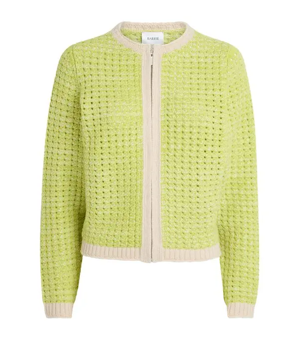 BARRIE Cashmere-wool Zip-up Cardigan - Green