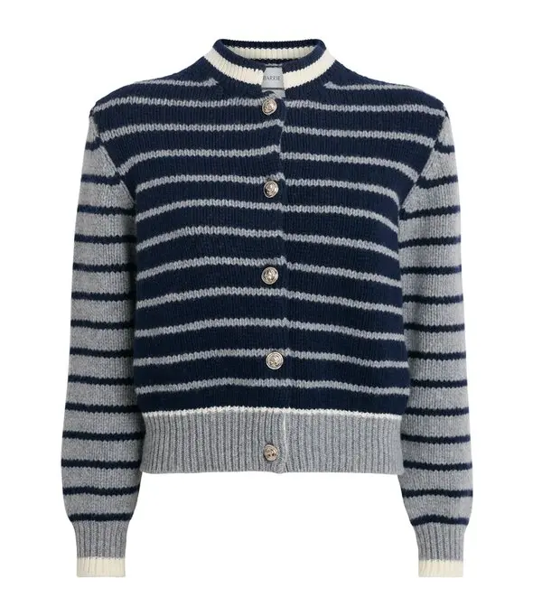 BARRIE Wool-cashmere Stripe Cardigan