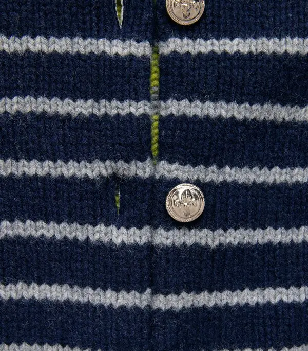 BARRIE Wool-cashmere Stripe Cardigan
