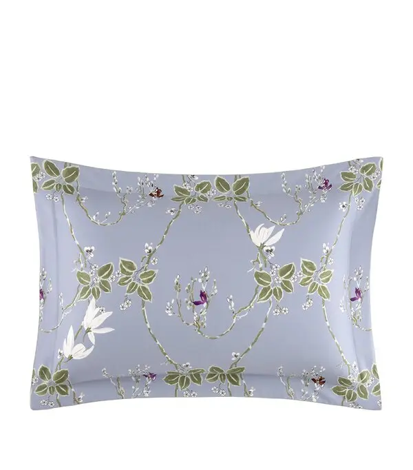YVES DELORME Organic Cotton Rameau King Oxford Pillowcase - Blue