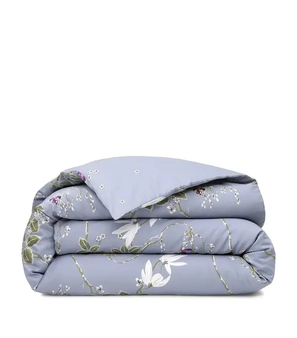 YVES DELORME Organic Cotton Rameau Super King Duvet Cover - Blue