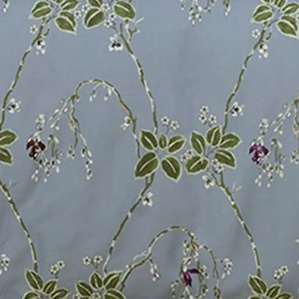 YVES DELORME Organic Cotton Rameau Fitted Sheet - Blue