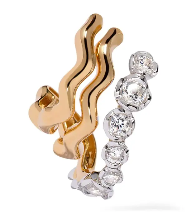 Annoushka White, Yellow And Diamond Whoopsie Daisy Triple Hoop Single Earring - Gold