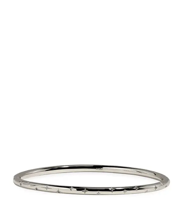 ASTRID & MIYU Rhodium-plated Cosmic Dome Bangle - Silver