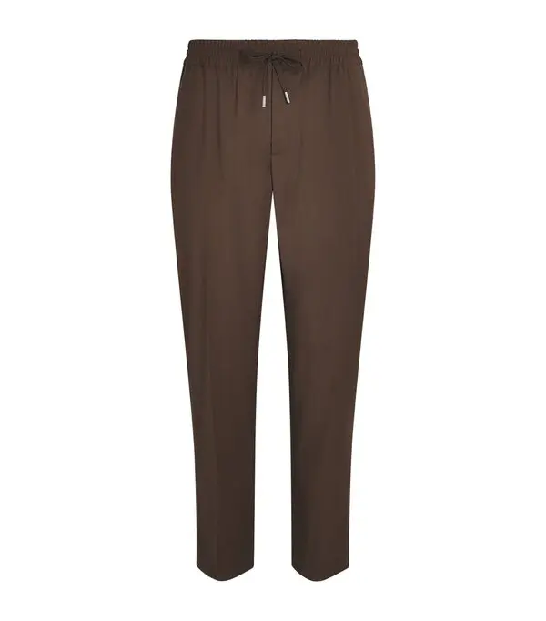 Sandro Wool-blend Drawstring Trousers - Brown