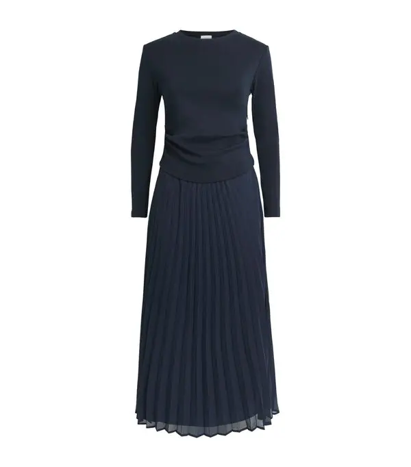 Claudie Pierlot Pleated Skirt Midi Dress - Blue