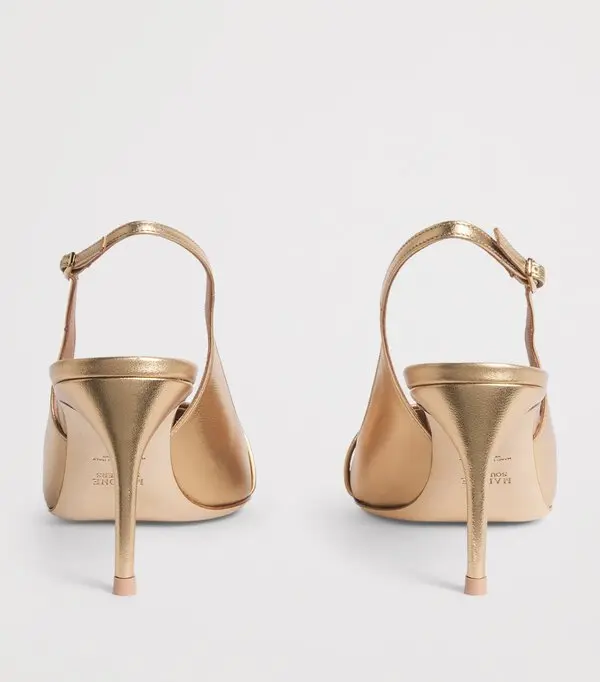 MALONE SOULIERS X Metallic Leather Schiffer Slingback Pumps 70