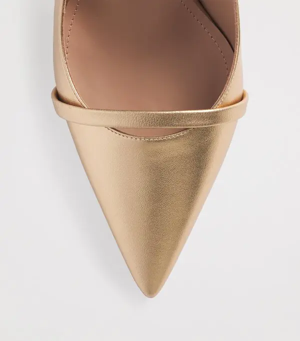 MALONE SOULIERS X Metallic Leather Schiffer Slingback Pumps 70