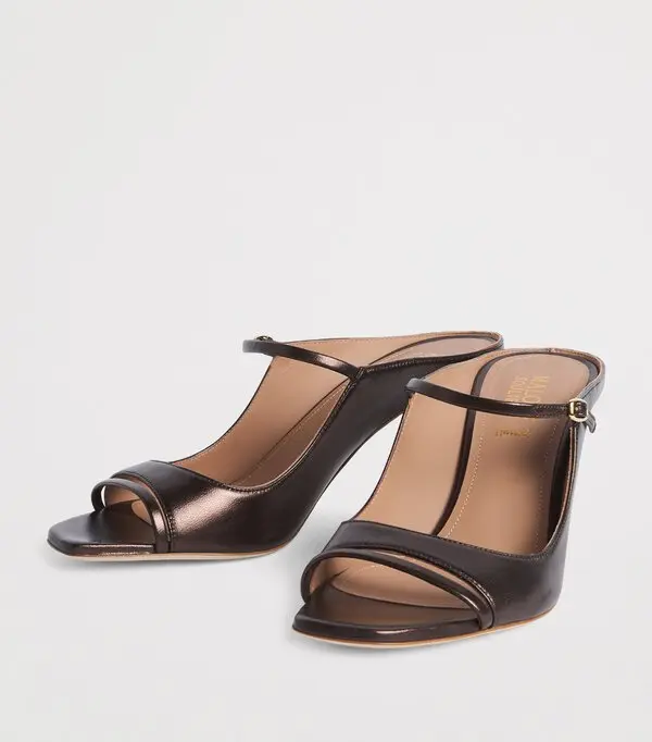 MALONE SOULIERS Metallic Leather Rania Heeled Mules 70