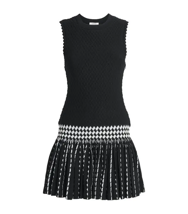 Sandro Check-detail Mini Dress - Black