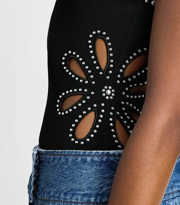 Sandro Studded Cut-out Bodysuit