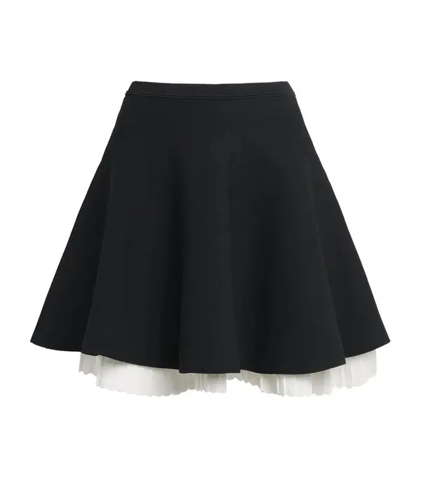 Sandro Two-tone Pleated Mini Skirt - Black