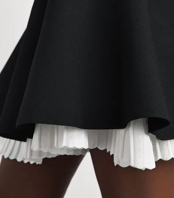 Sandro Two-tone Pleated Mini Skirt