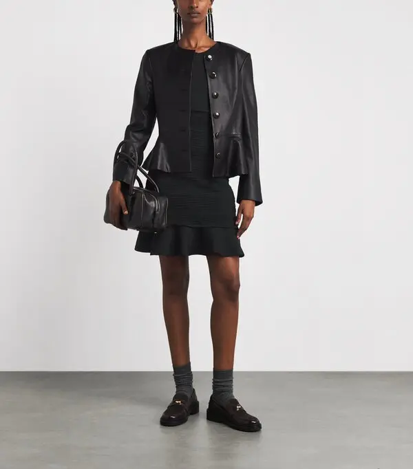 Sandro Knitted Pointelle Mini Dress