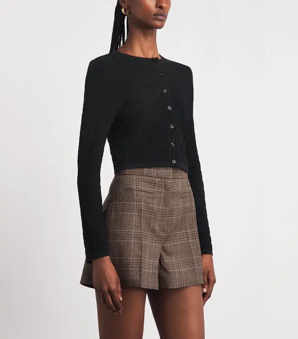 Sandro Pointelle-knit Cropped Cardigan