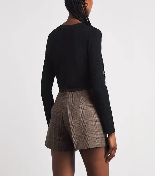 Sandro Pointelle-knit Cropped Cardigan