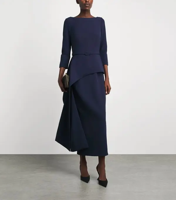 Safiyaa Ruffle Peplum Midi Dress