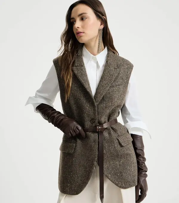Brunello Cucinelli Wool-blend Sleeveless Blazer