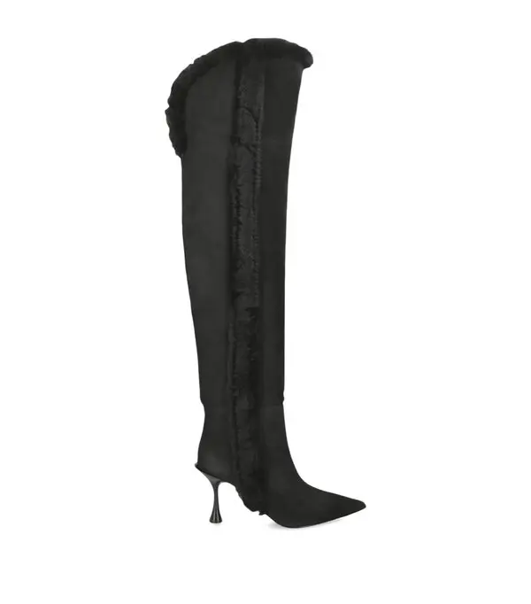 BETZÁBE Suede Bree Over-the-knee Boots - Black