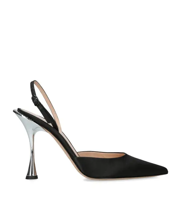 BETZÁBE Satin Embellished Sofia Slingback Pumps