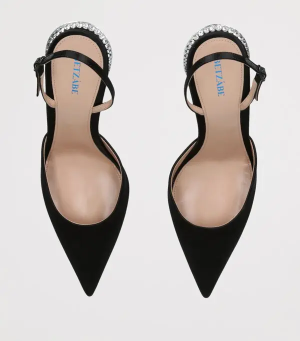 BETZÁBE Satin Embellished Sofia Slingback Pumps