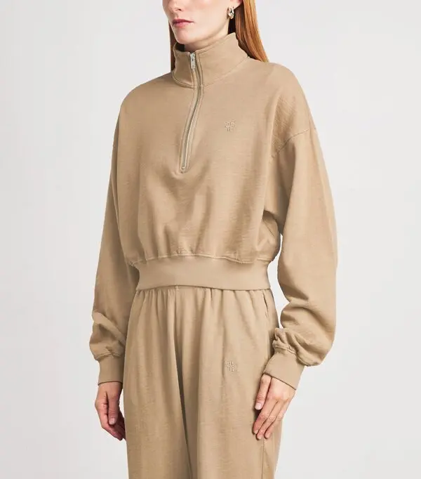 Eterne Cropped Half-zip Sweatshirt