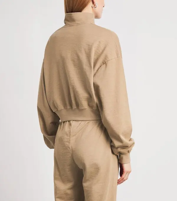 Eterne Cropped Half-zip Sweatshirt