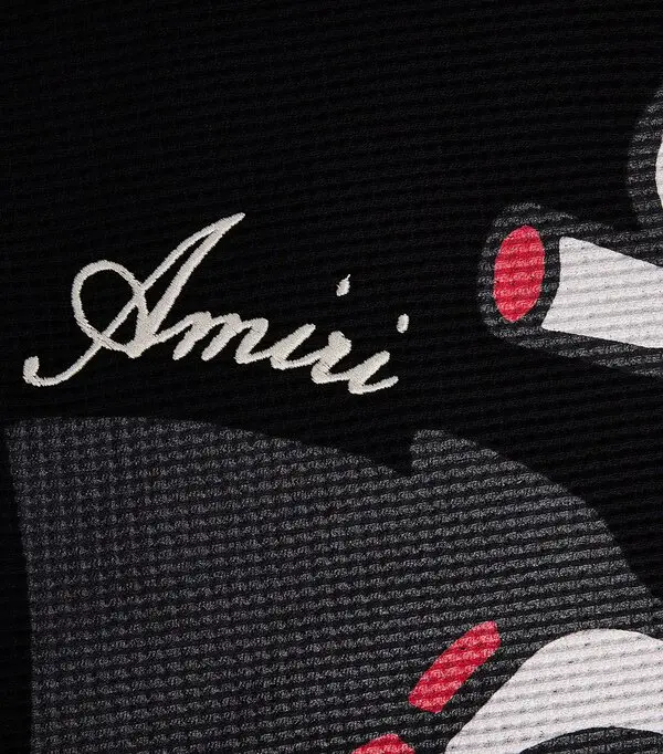 Amiri Cotton Waffle Smoking Wolf Long-sleeve T-shirt