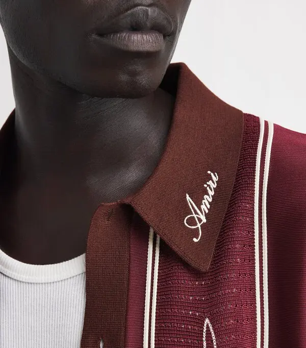 Amiri Wool-blend Panelled Knit Shirt