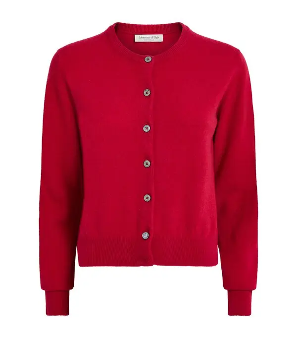 Johnstons Of Elgin Cashmere Iris Cardigan - Red
