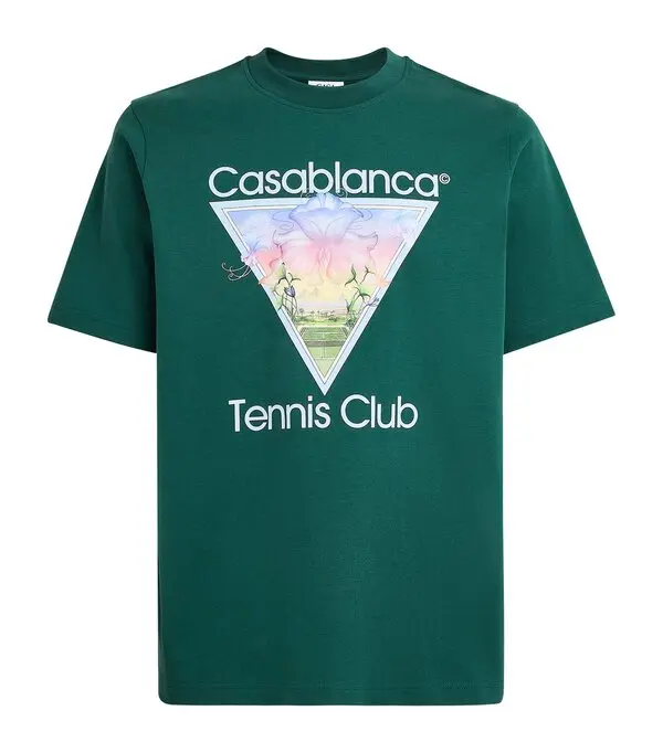 Casablanca Organic Cotton Tennis Club Icon T-shirt - Green