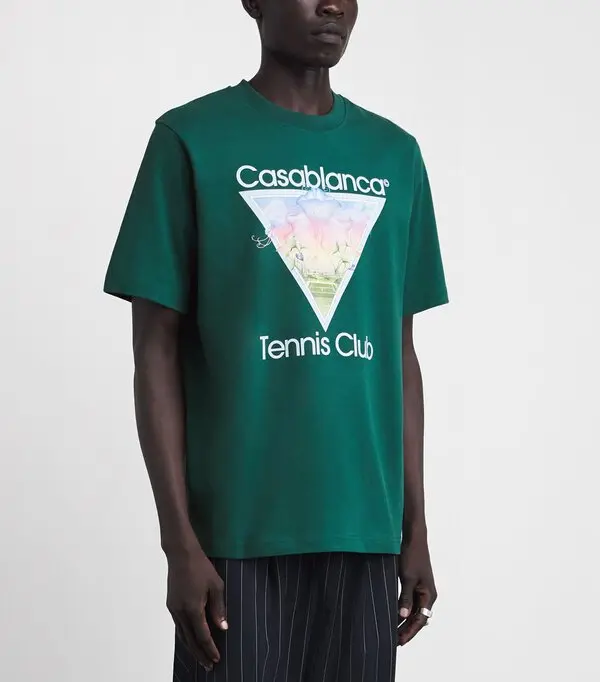 Casablanca Organic Cotton Tennis Club Icon T-shirt - Green