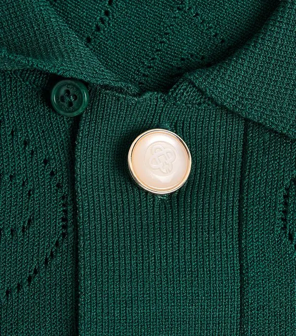 Casablanca Pointelle-knit Polo Shirt