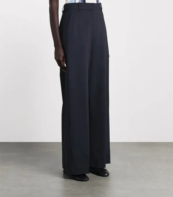 Theory Wool-blend Wide-leg Trousers