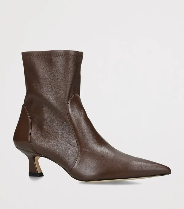 STUART WEITZMAN Leather Vinnie Ankle Boots 50 - Brown