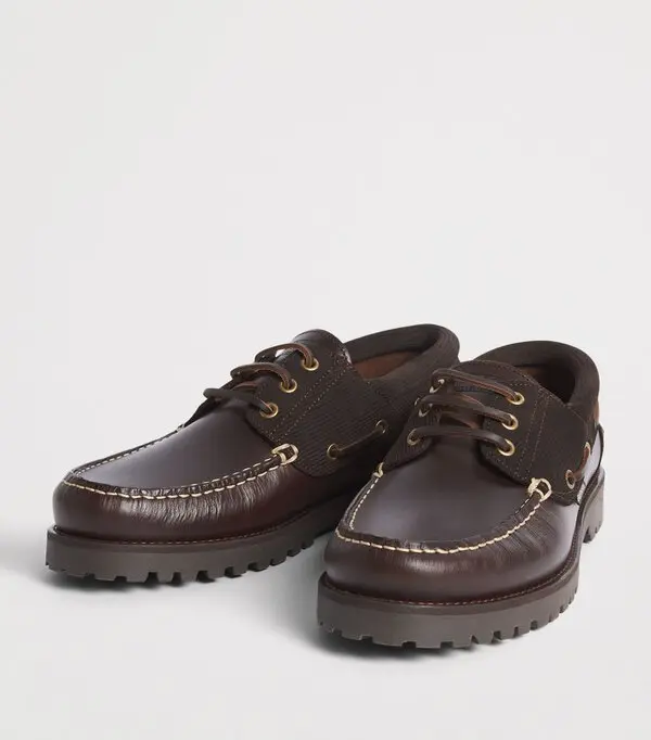 Barbour Leather Darras Boat Shoes - Brown