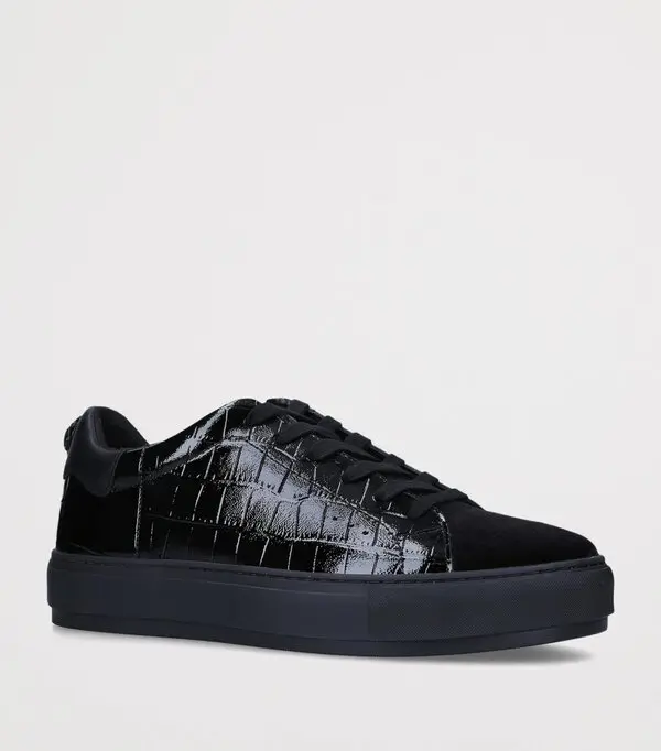 Kurt Geiger Croc-embossed Leather Laney Sneakers