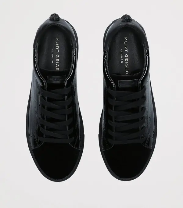 Kurt Geiger Croc-embossed Leather Laney Sneakers