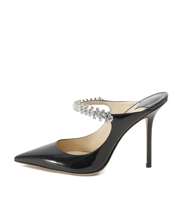 JIMMY CHOO Crystal Strapped High Heels - Black