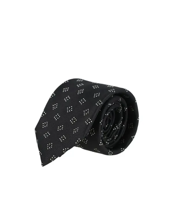 Emporio Armani Geometric Dot Jacquard Tie - Black