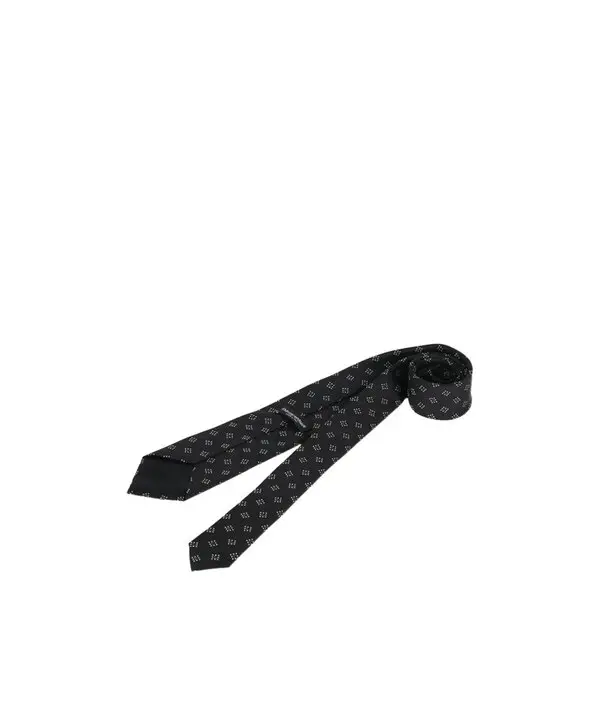 Emporio Armani Geometric Dot Jacquard Tie - Black