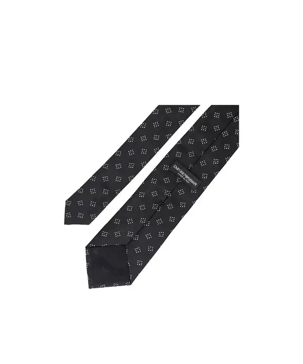 Emporio Armani Geometric Dot Jacquard Tie - Black