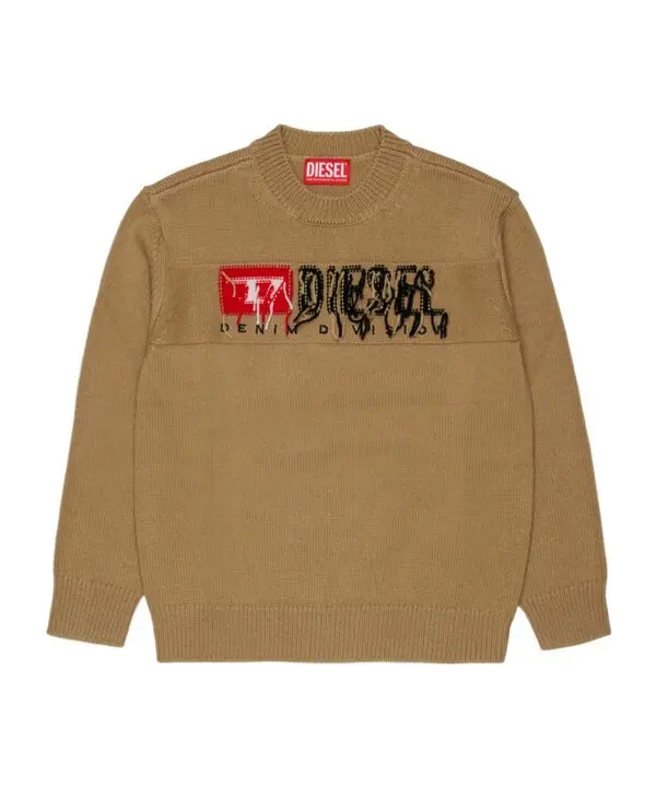 DIESEL® Logo-embroidered Sweater - Braun