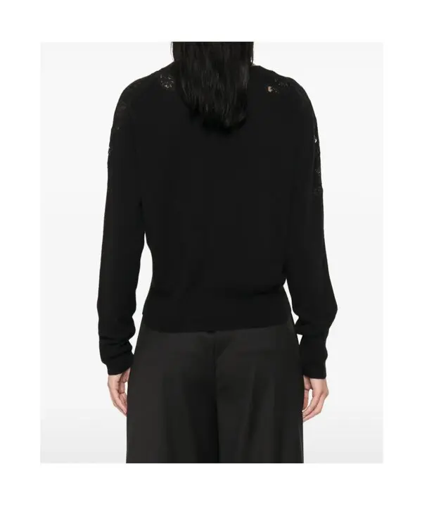 ERMANNO FIRENZE Sequin-embellished Sweater With Lace Inserts