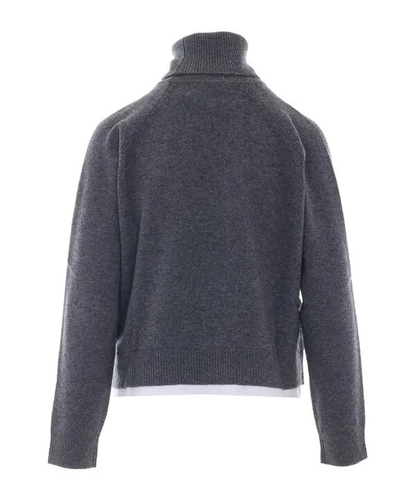 Liu Jo Turtleneck Cropped Knit Top With Button Detailing - No