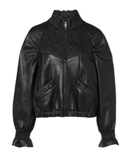 Chloé Shirred Leather Jacket - Black