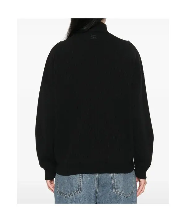 ERMANNO FIRENZE Lace-trim Ribbed-knit Sweater